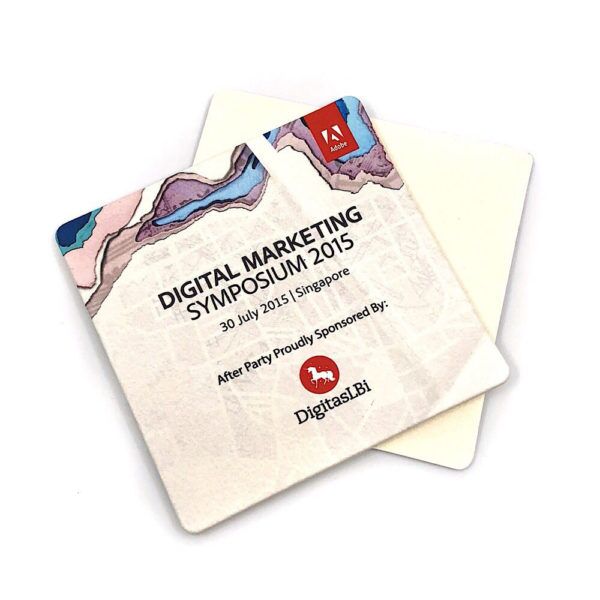 Custom Absorbent Pulpboard Coasters Printing in Singapore