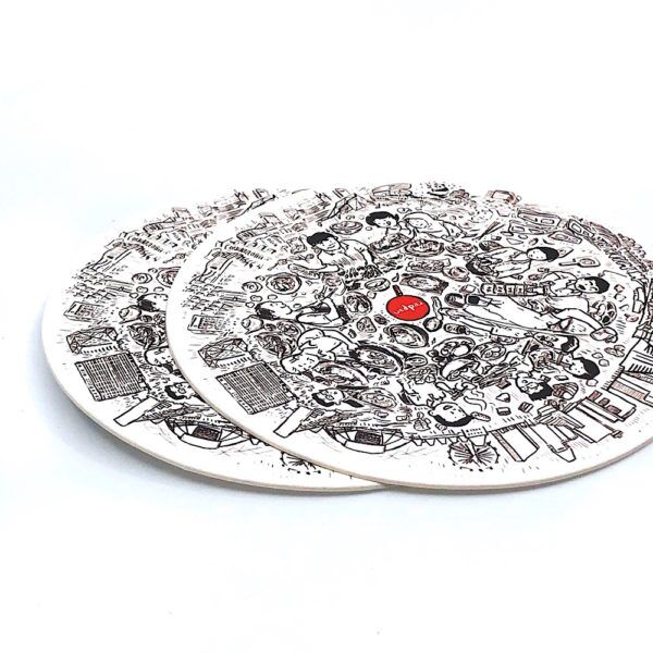 Custom Absorbent Pulpboard Coasters Printing in Singapore