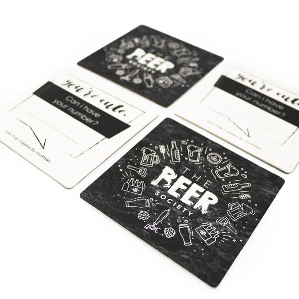 Custom Absorbent Pulpboard Coasters Printing in Singapore